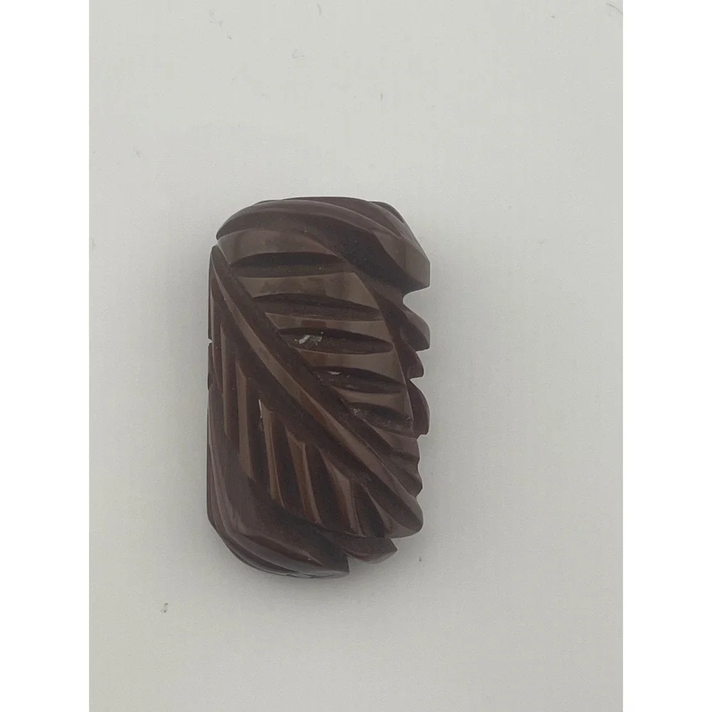 Jewelry | Vintage Carved Bakelite Leaf Dress Clip Brown Art Deco 193s ...